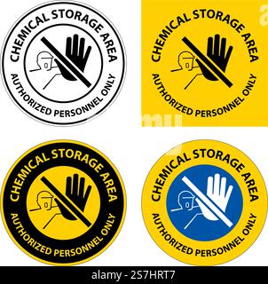 Chemical Storage Area Authorized Personnel Only Symbol Sign Stock ...