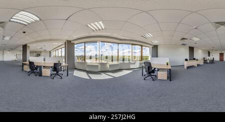 360° view of 360 panorama in hall room of exhibition gallery with empty ...