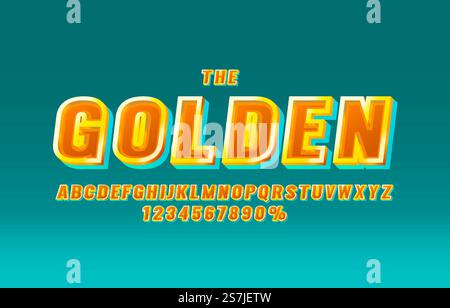 Gold font set collection, letters and numbers symbol. Vector ...