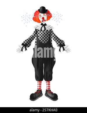 Sad clown face with big red rubber nose Stock Vector Image & Art - Alamy
