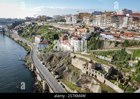 Houses on a hillside in Ribeira - Porto, Portugal Stock Photo - Alamy