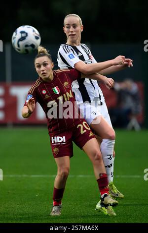 Giada Greggi of AS Roma and Elsa Pelgander of Juventus FC during the ...