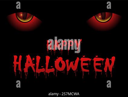 Red evil eyes staring and lurking from the dark for Halloween theme ...
