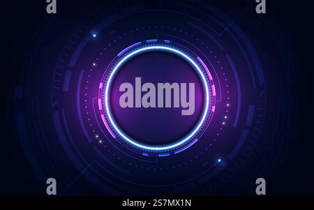 Technological intelligent interface encryption circuit system abstract background template ...