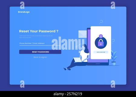 Reset password illustration concept. Illustrations for websites ...