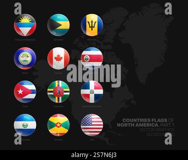 The World countries icons. Black round logos with world countries maps ...