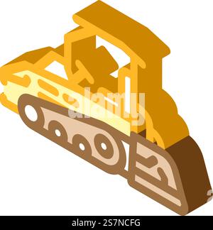 paving machine civil engineer isometric icon vector illustration Stock ...