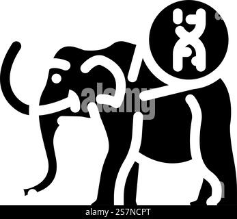 extinct species resurrected future technology glyph icon vector ...