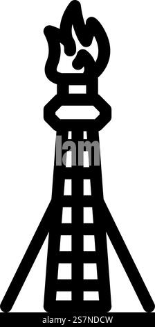 gas flaring petroleum engineer line icon vector illustration Stock ...