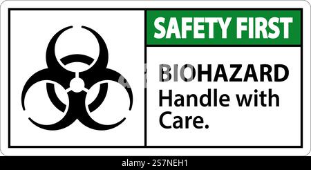 Biohazard Safety First Label Biohazard, Handle With Care Stock Vector ...
