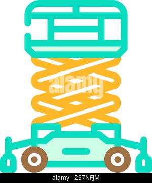hydraulic lift platform civil engineer line icon vector. hydraulic lift ...