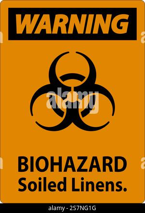 Biohazard Warning Label Biohazard Soiled Linens Stock Vector Image ...