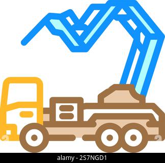 ditch digger civil engineer icon color illustration Stock Vector Image ...