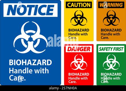 Biohazard Warning Label Biohazard, Handle With Care Stock Vector Image ...