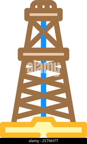 oil derrick petroleum engineer icon color illustration Stock Vector ...