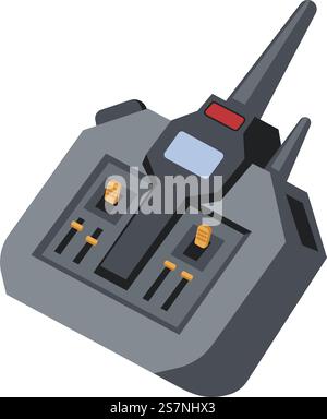 Radio controller with buttons, drone or unmanned aerial vehicle ...
