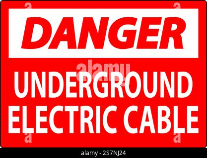 Danger Sign, Underground Electric Cable Stock Vector Image & Art - Alamy