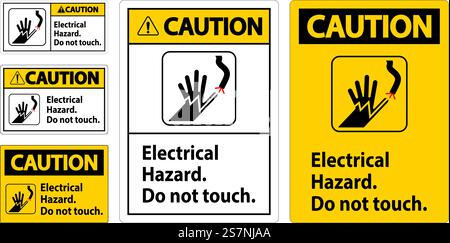 Caution Sign Electrical Hazard. Do Not Touch Stock Vector Image & Art ...