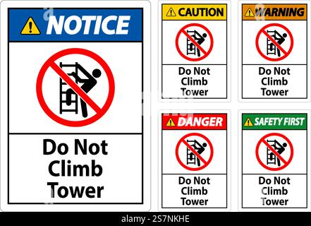 Danger Sign Do Not Climb Tower On White Background Stock Vector Image ...