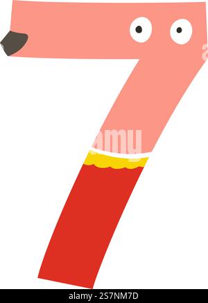 Number 2 cute kawaii character, funny smiley clip art isolated on white ...