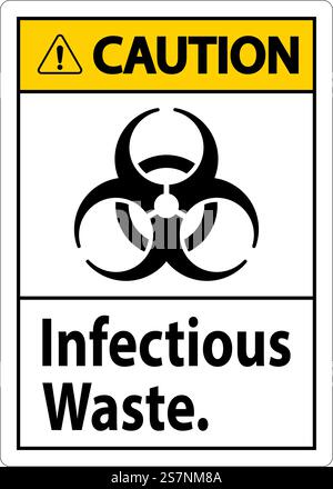 Caution Label Infectious Waste Sign Stock Vector Image & Art - Alamy