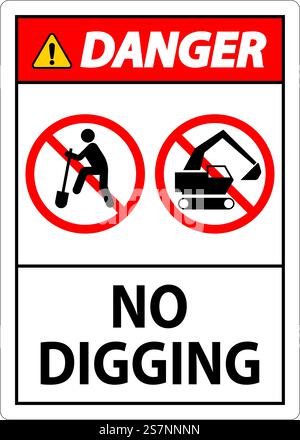 Danger Sign, No Digging Sign Stock Vector Image & Art - Alamy