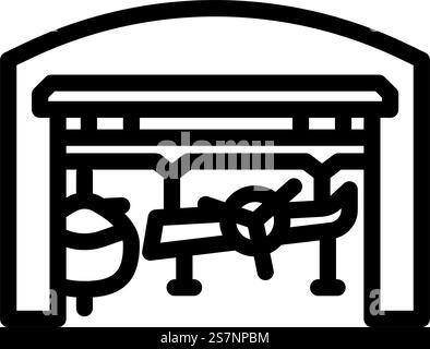 aerospace manufacturing aeronautical engineer line icon vector ...
