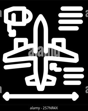 aircraft design aeronautical engineer glyph icon vector illustration ...