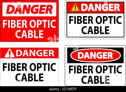 Danger Sign, Fiber Optic Cable Sign Stock Vector Image & Art - Alamy