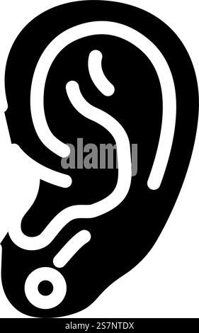 earlobe piercing fashion beauty glyph icon vector illustration Stock ...