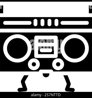 boombox character retro music icon doodle illustration Stock Vector ...