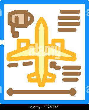 aircraft design aeronautical engineer color icon vector illustration ...