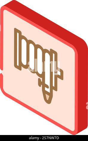 fire fighting hose standpipe outlet isometric icon vector illustration ...