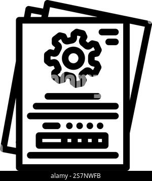 technical writing mechanical engineer line icon vector illustration ...