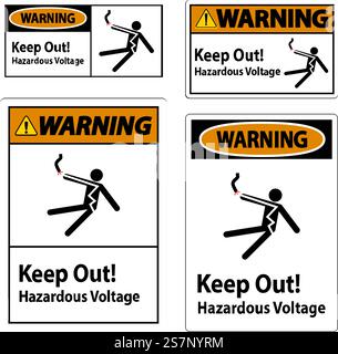 Warning Sign - Keep Out Hazardous Voltage Inside Stock Vector Image & Art - Alamy