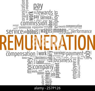 Remuneration conceptual vector illustration word cloud isolated on ...