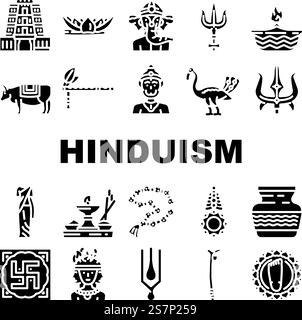 hindu temple god om glyph icon vector illustration Stock Vector Image ...