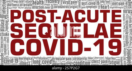 POSC - Post Acute Sequelae Covid-19 conceptual vector illustration word ...