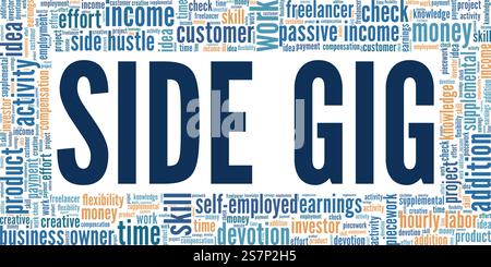 Side Gig conceptual vector illustration word cloud isolated on white ...
