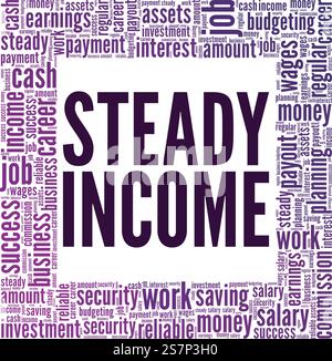 Steady Income conceptual vector illustration word cloud isolated on ...