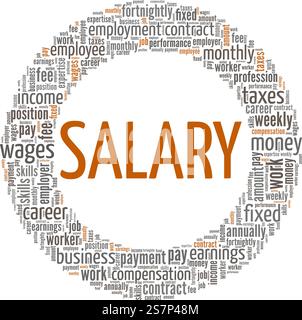 Salary word cloud conceptual design isolated on white background Stock ...