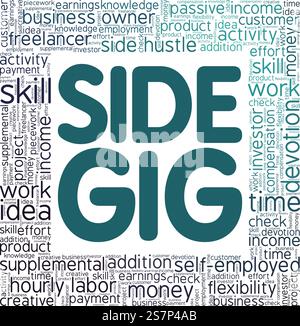 Side Gig conceptual vector illustration word cloud isolated on white ...