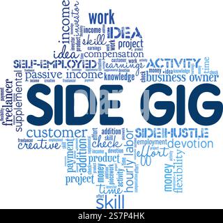 Side Gig conceptual vector illustration word cloud isolated on white ...
