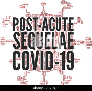 POSC - Post Acute Sequelae Covid-19 conceptual vector illustration word ...