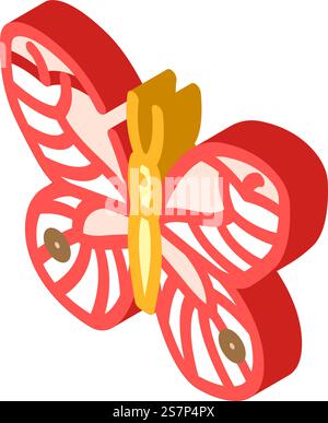 glasswing butterfly spring isometric icon vector illustration Stock ...