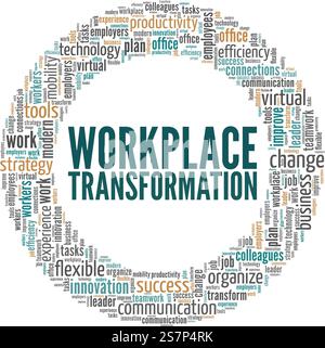 Workplace Transformation conceptual vector illustration word cloud ...