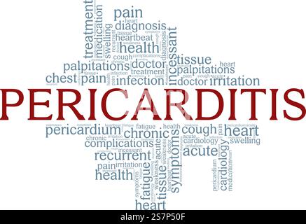 Pericarditis conceptual vector illustration word cloud isolated on ...