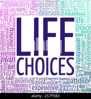 Life choices word cloud concept. Collage made of words about life ...