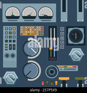 Panel with measurement and switchers or buttons Stock Vector Image ...
