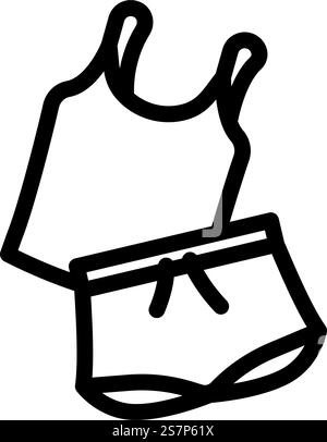 sleepwear line icon, outline symbol, vector illustration, concept sign ...